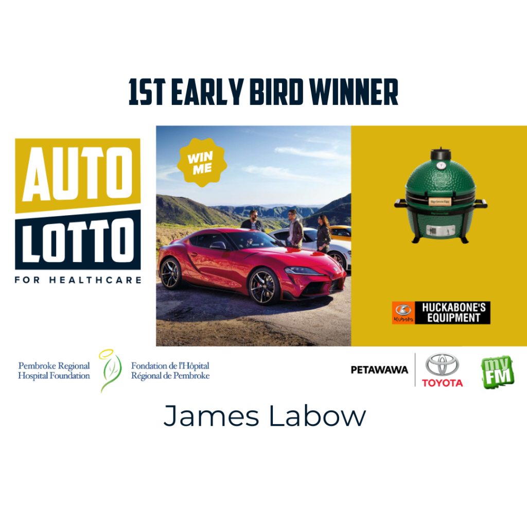 Congratulations to James Labow, the winner of the first Early Bird Draw ...